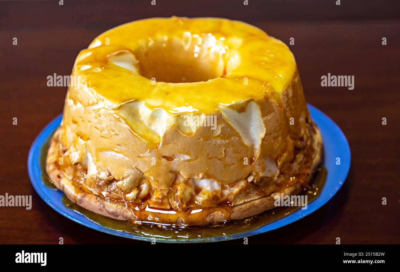 Traditional caramelized egg white pudding known as molotof or molotov Stock Photo - Alamy