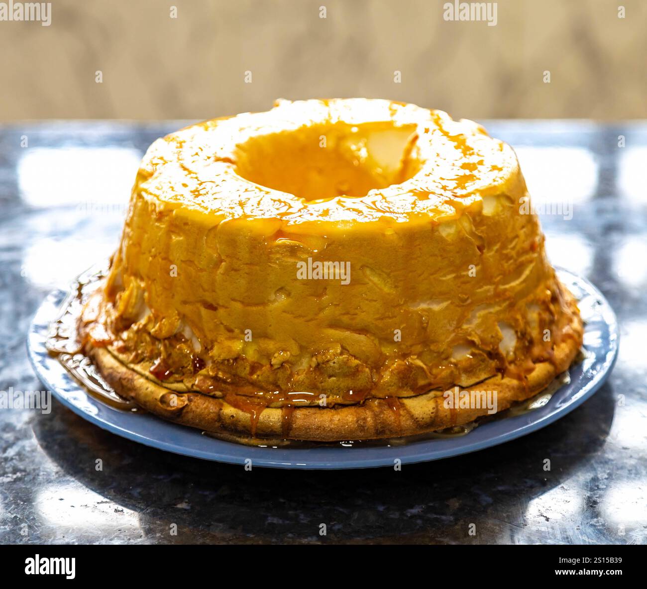 Traditional caramelized egg white pudding known as molotof or molotov ...