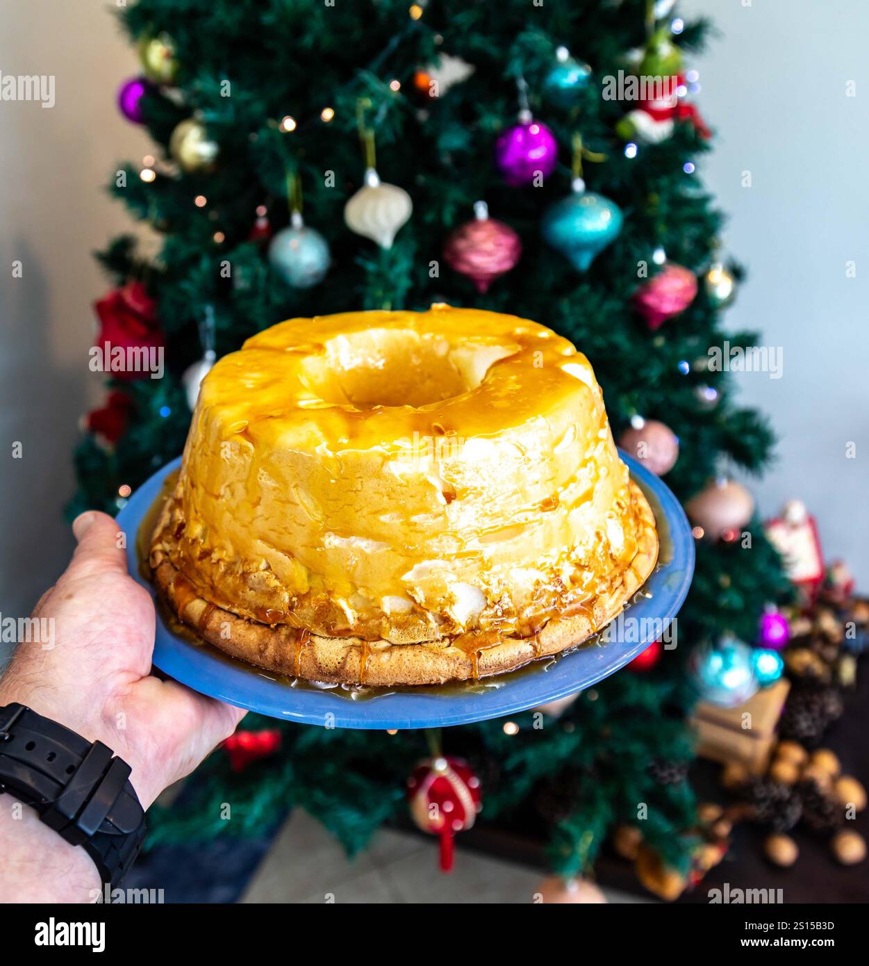 Traditional caramelized egg white pudding known as molotof or molotov ...