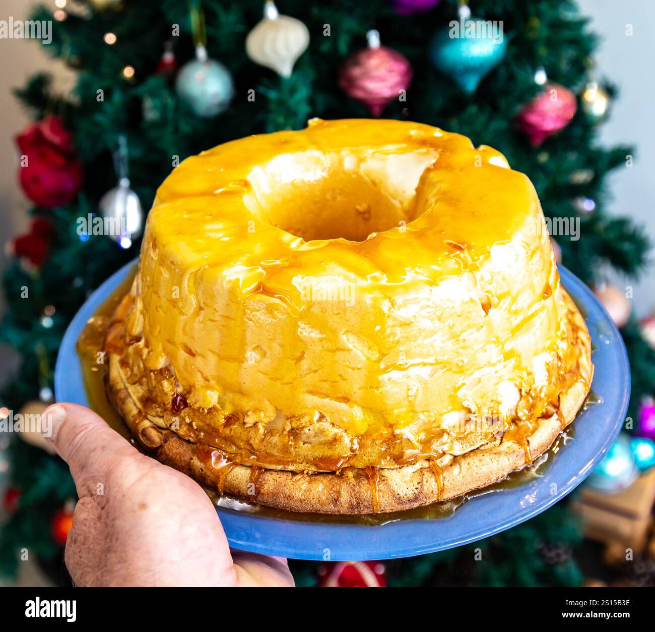 Traditional caramelized egg white pudding known as molotof or molotov ...