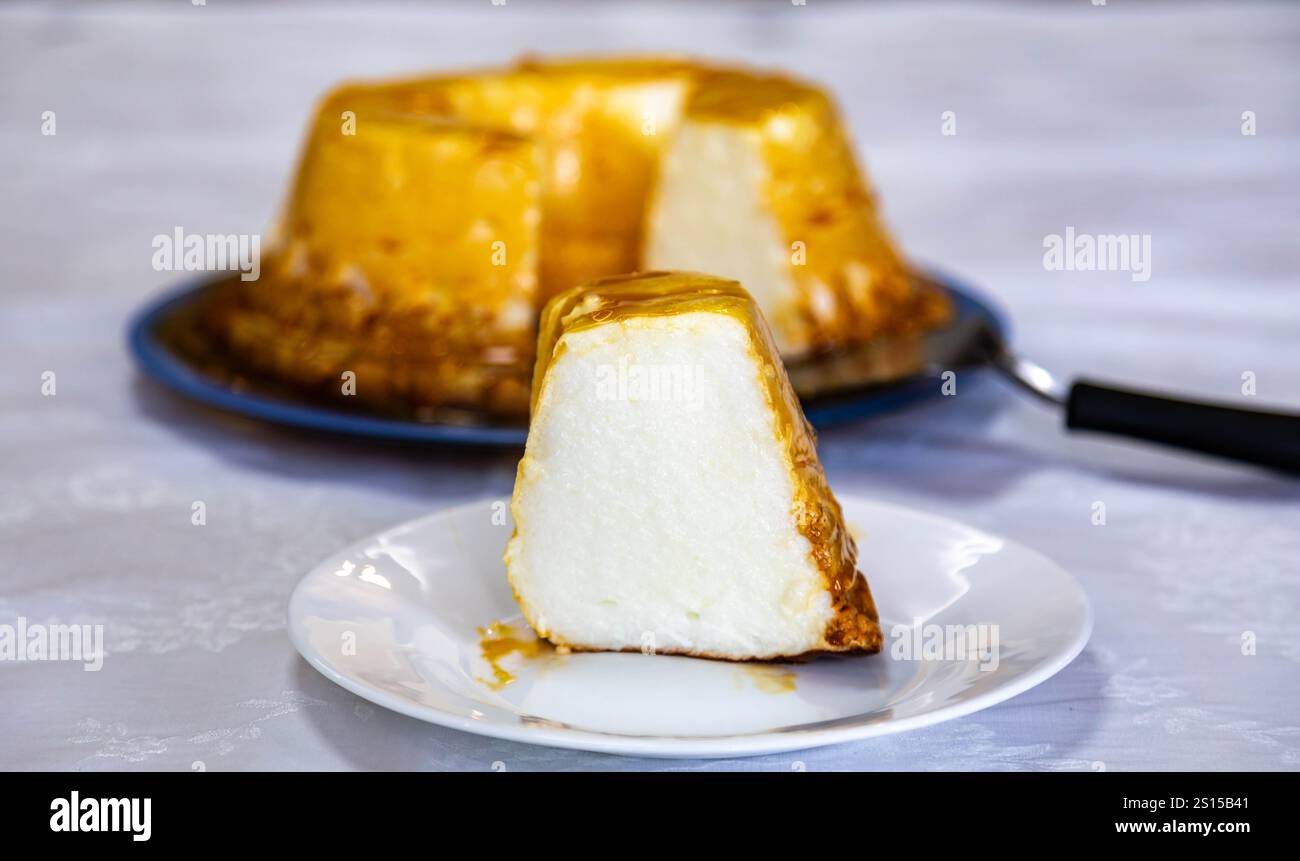 Traditional caramelized egg white pudding known as molotof or molotov Stock Photo - Alamy