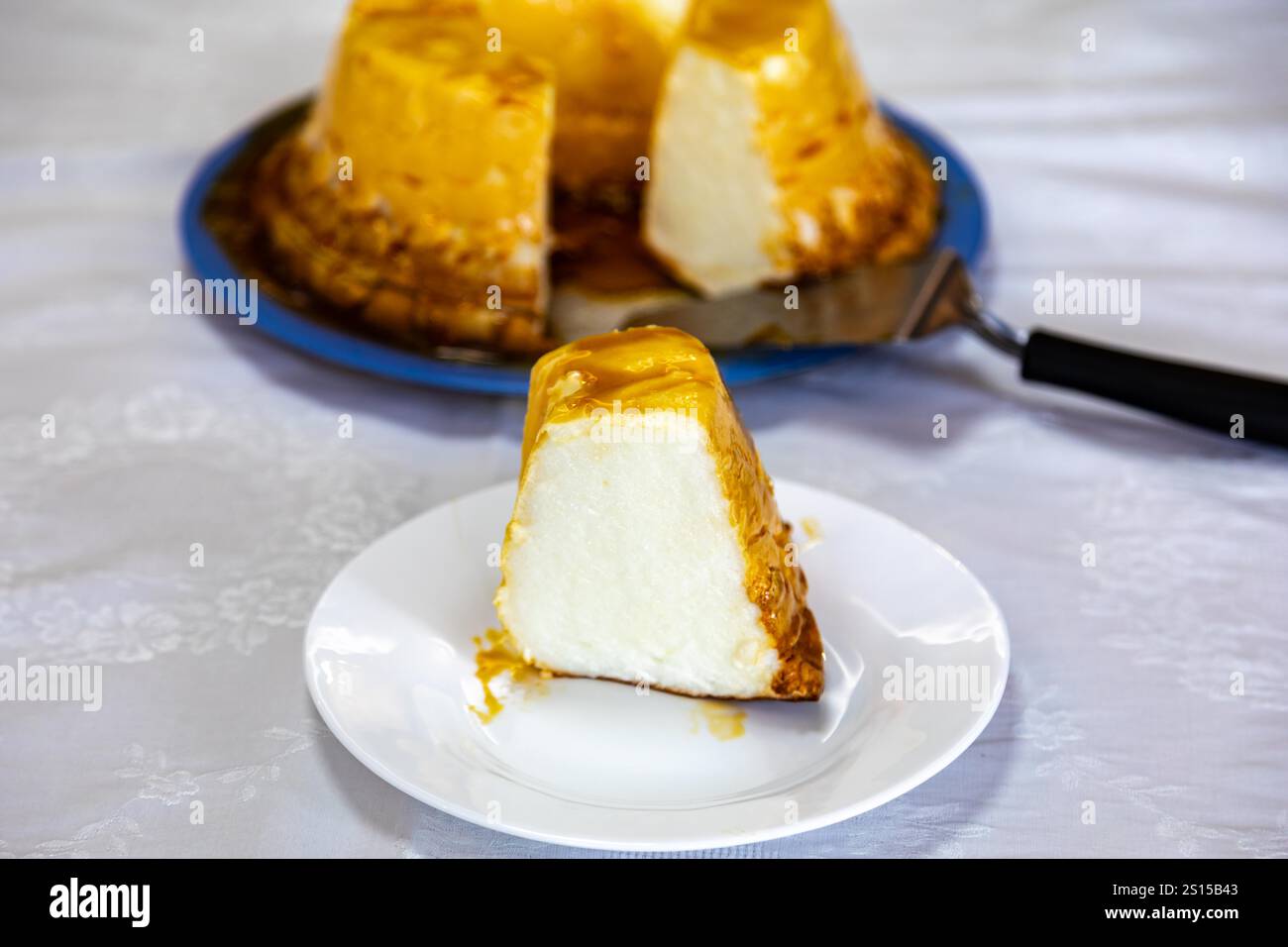 Traditional caramelized egg white pudding known as molotof or molotov Stock Photo - Alamy