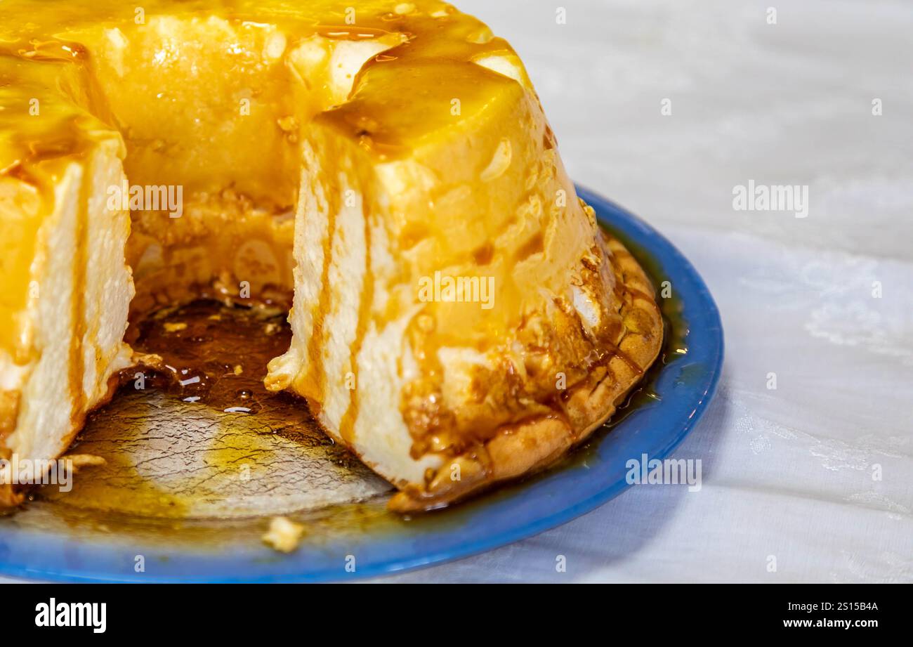 Traditional caramelized egg white pudding known as molotof or molotov ...