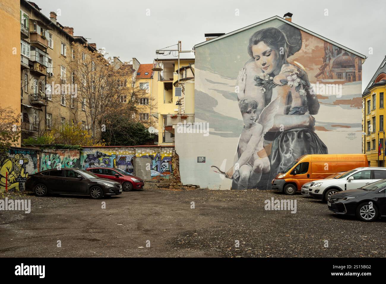 Street art Mural graffiti The Hug by Nasimo , Sofia Graffiti Tour ...