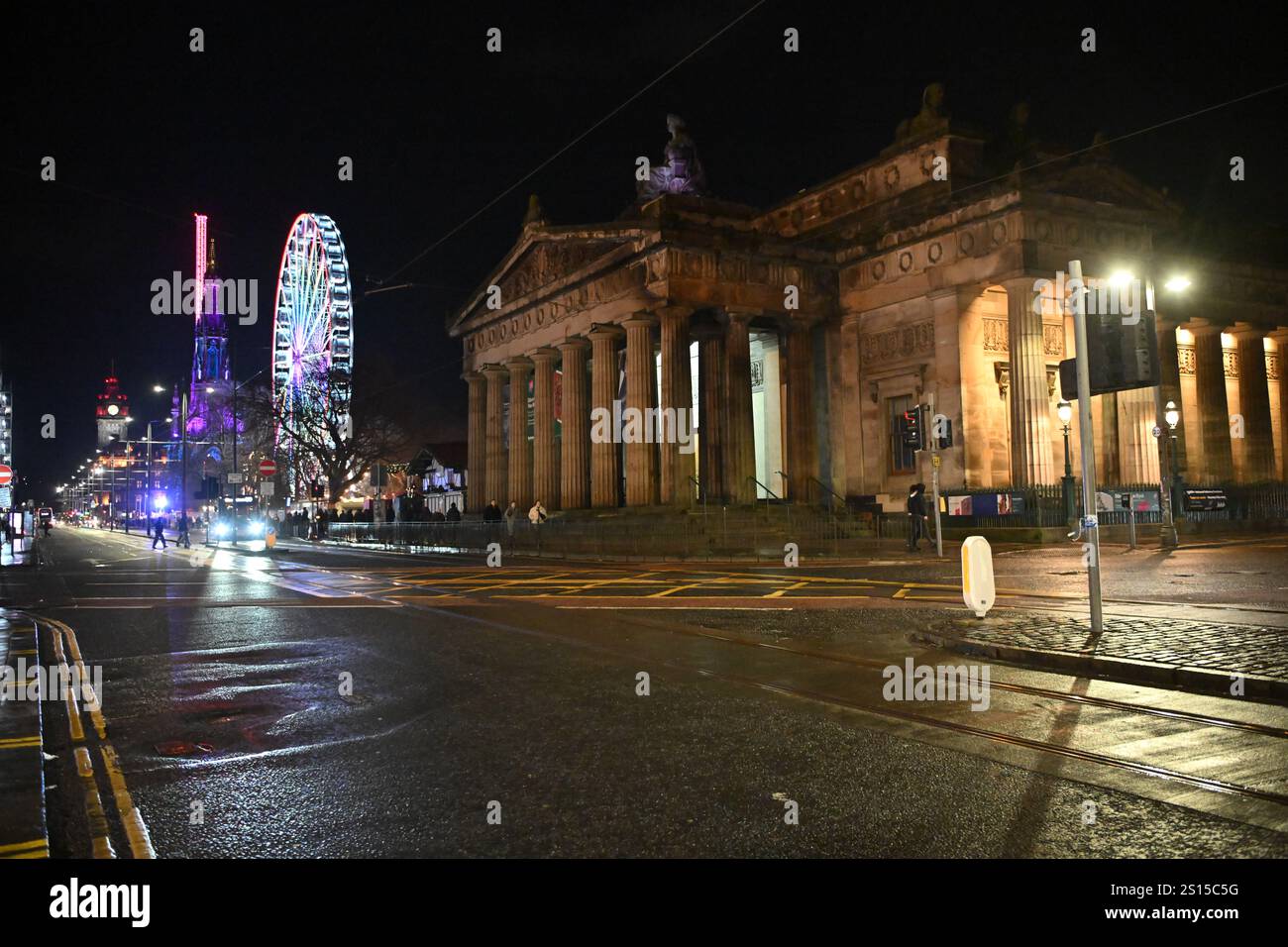 People on the near deserted Princes Street outside the Royal Scottish ...