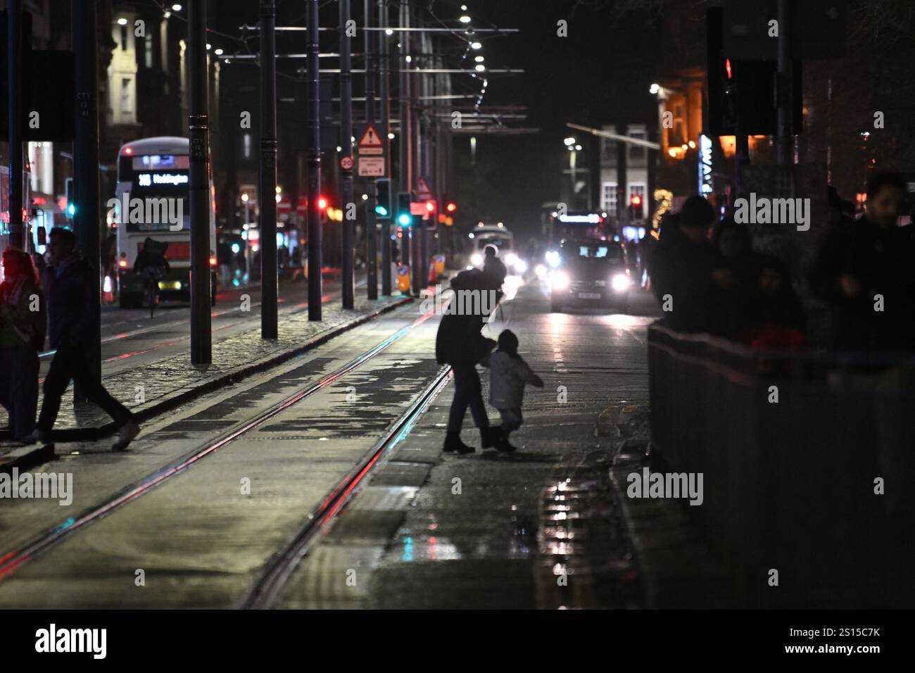 People on the near deserted Princes Street in Edinburgh after all ...