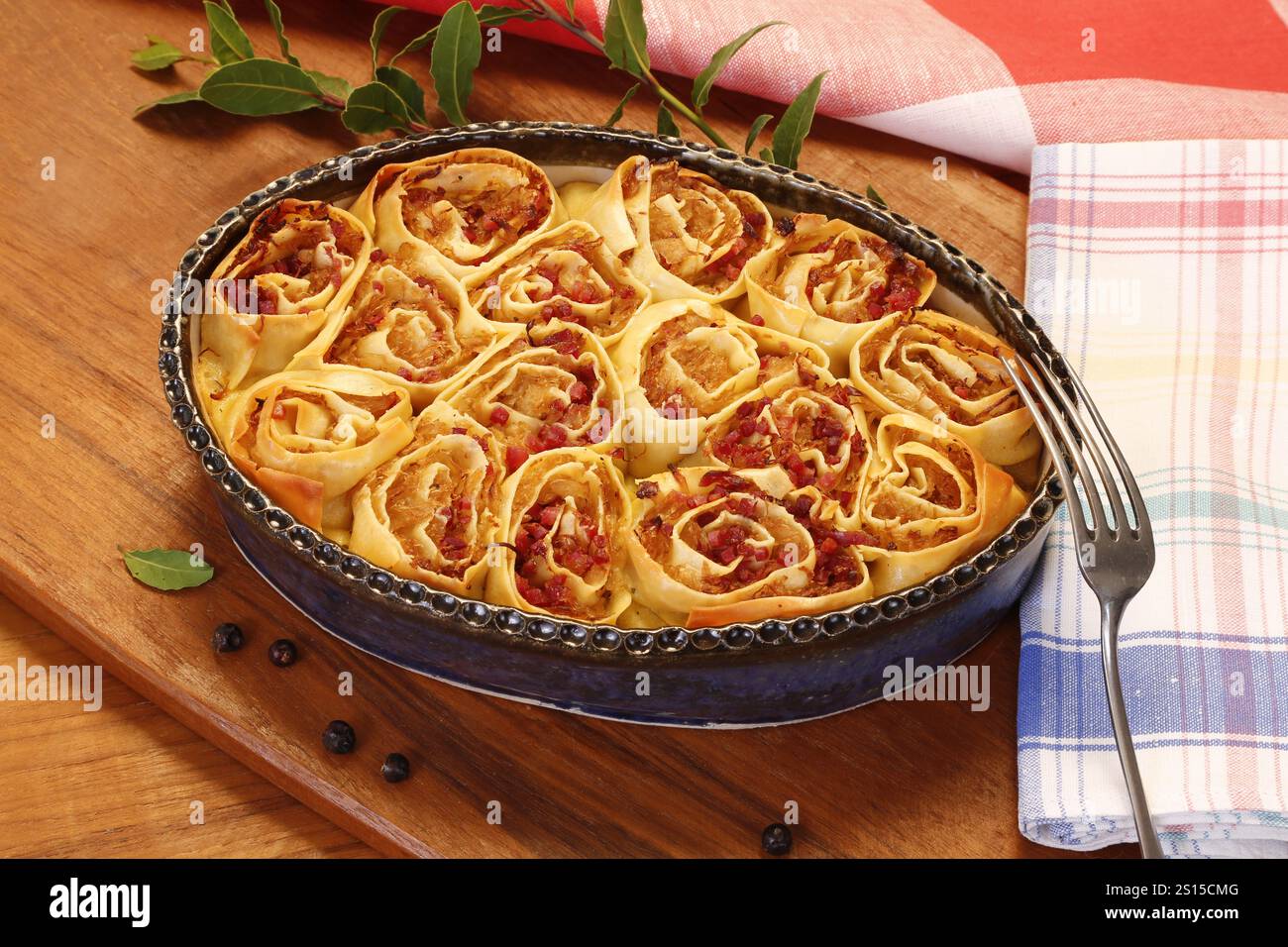 Swabian cuisine, Swabian doughnuts in a casserole dish, Swabian pasta ...