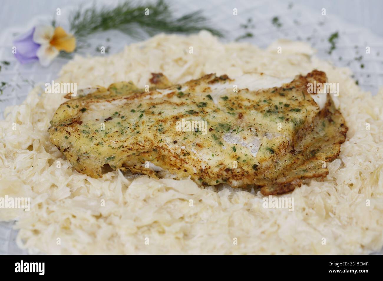 Swabian cuisine, fillet of Lake Constance whitefish with herbs and ...