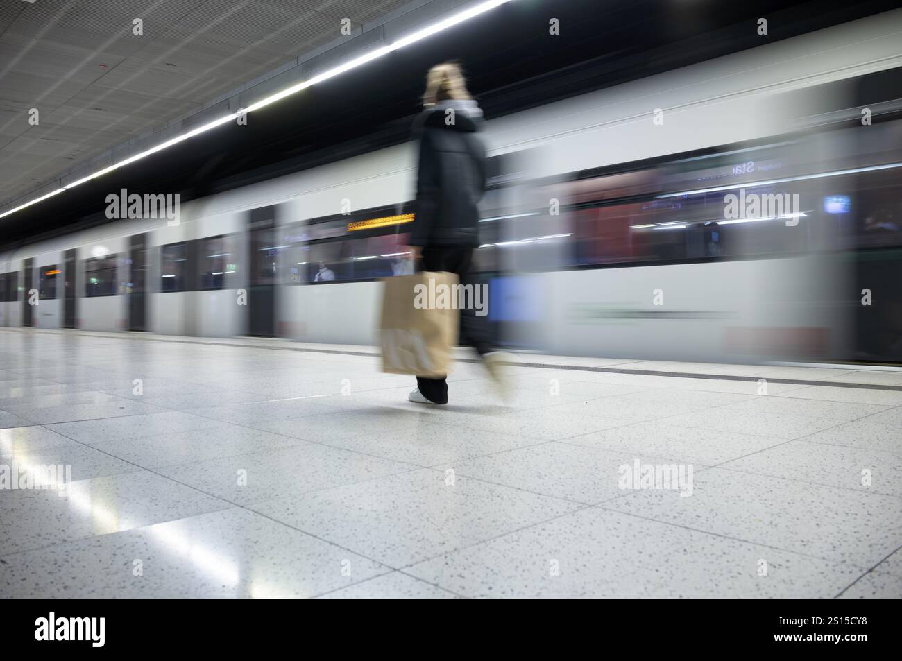 Underground arriving S-Bahn, train, Generation 2024, platform, stop ...