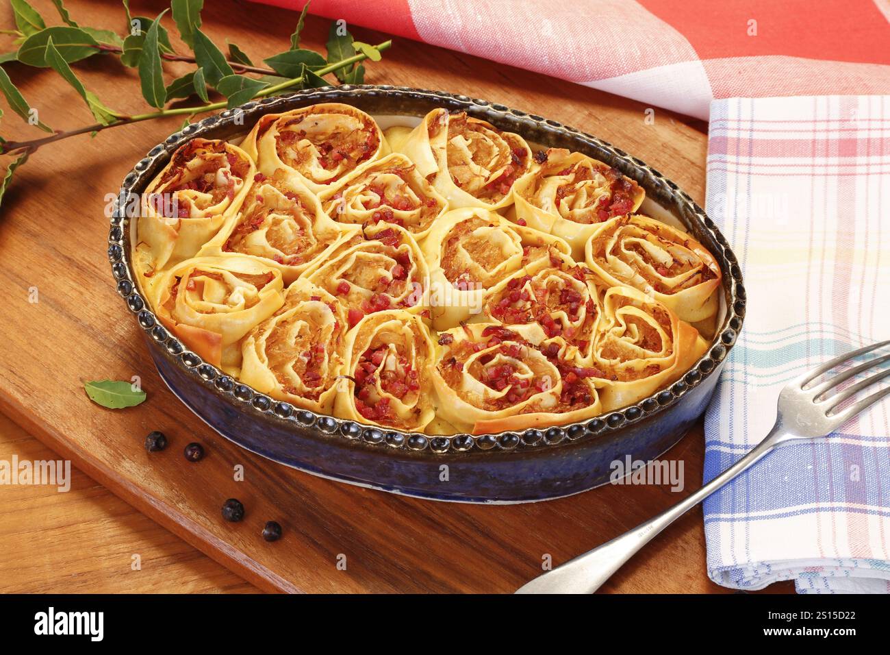 Swabian cuisine, Swabian doughnuts in a casserole dish, Swabian pasta ...