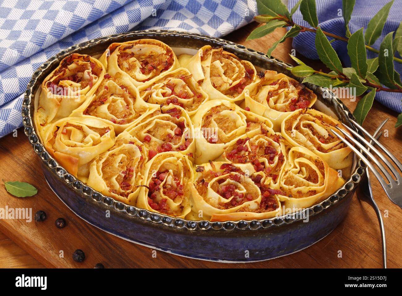 Swabian cuisine, Swabian doughnuts in a casserole dish, Swabian pasta ...