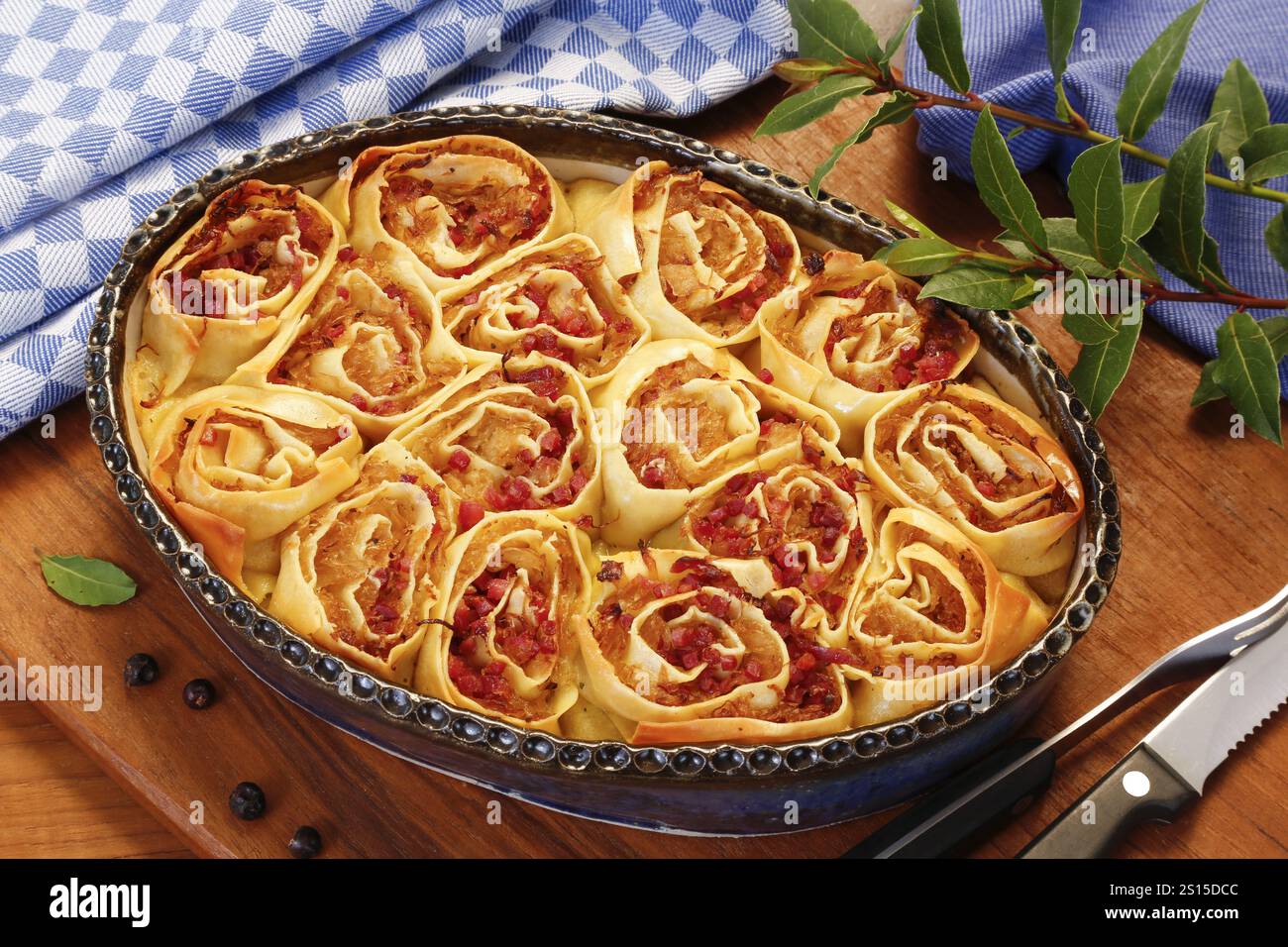 Swabian cuisine, Swabian doughnuts in a casserole dish, Swabian pasta ...