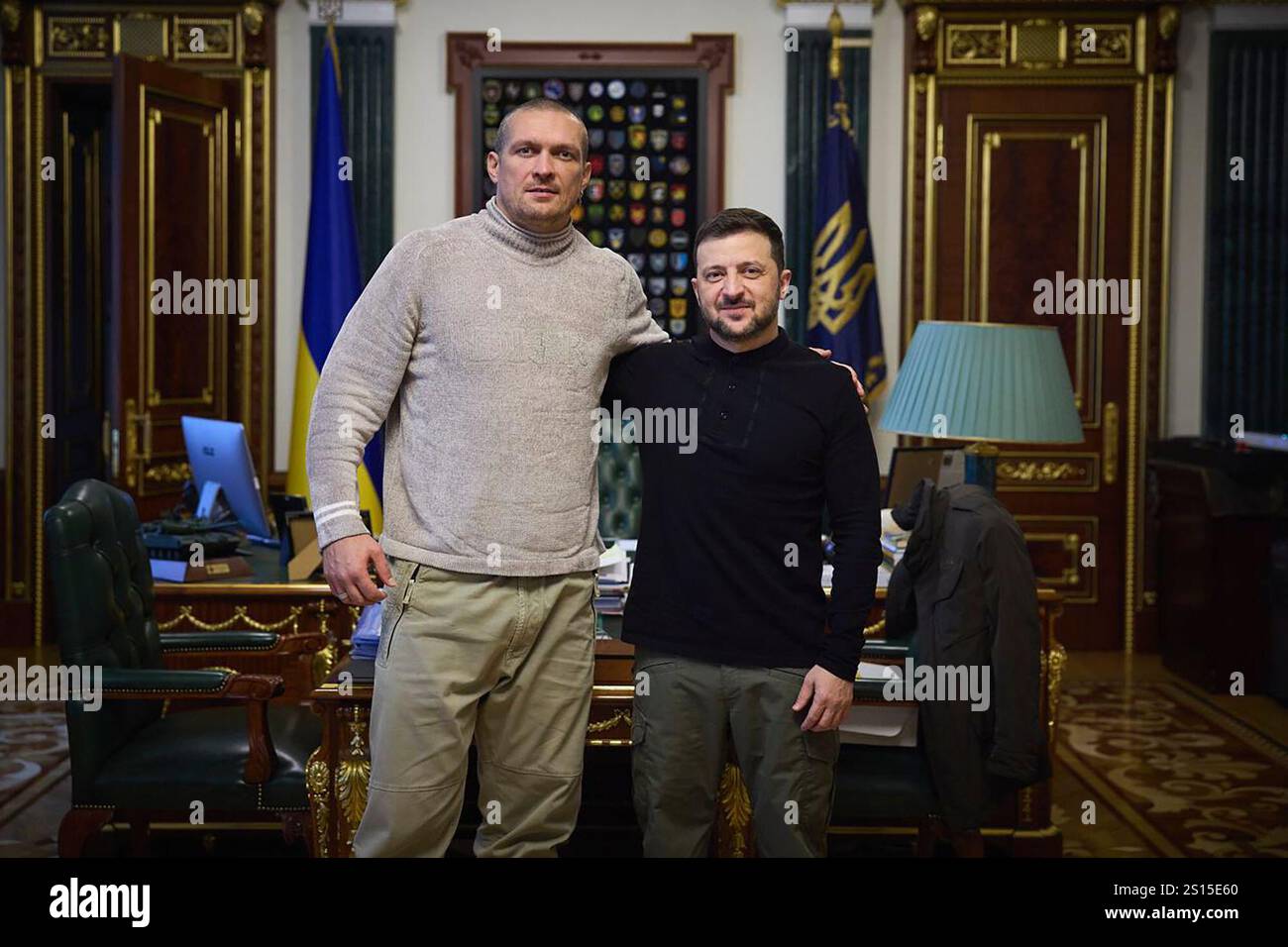 In this photo provided by the Ukrainian Presidential Press Office ...