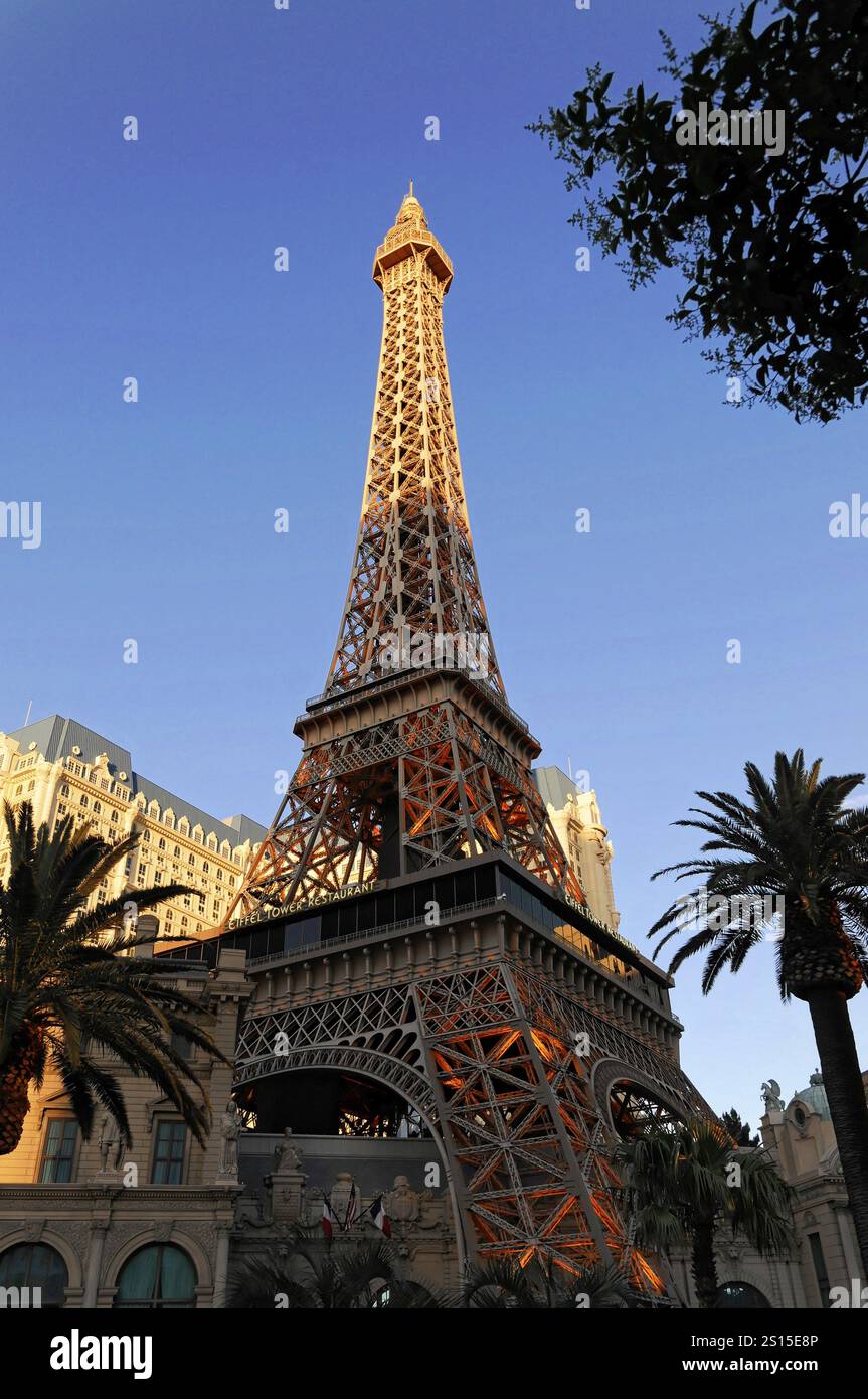 Las Vegas, Nevada, USA, North America, A replica of the Eiffel Tower ...