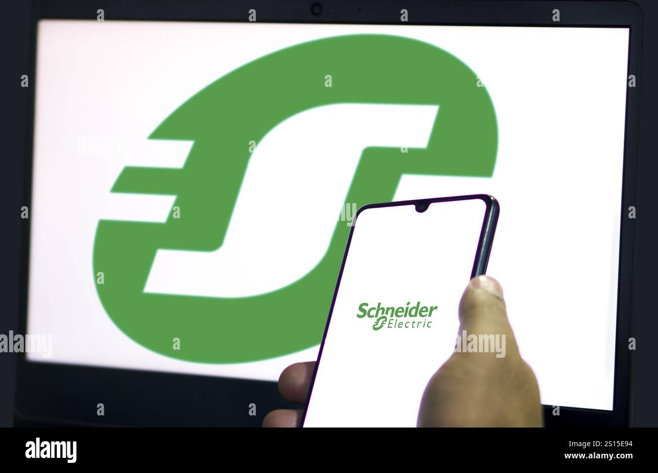 Dhaka, Bangladesh 23 Sep 2024:Schneider Electric company logo displayed ...