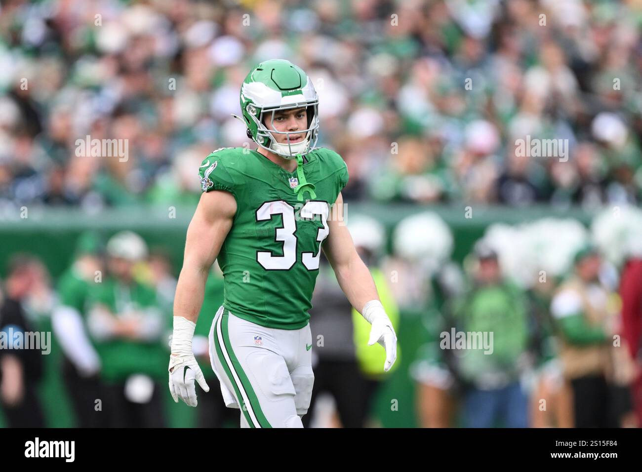 Philadelphia Eagles cornerback Cooper DeJean (33) looks on during the ...