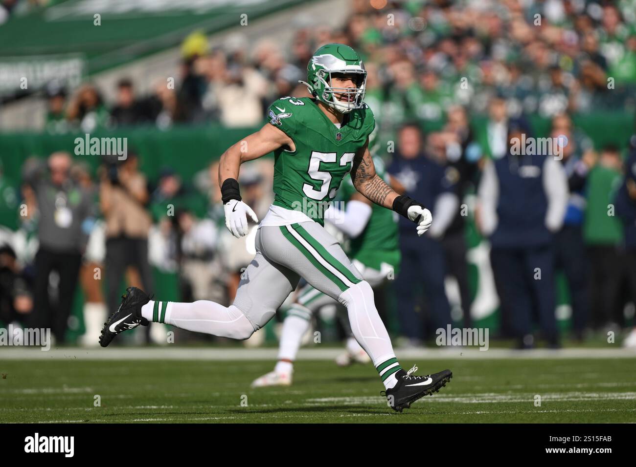 Philadelphia Eagles linebacker Zack Baun (53) in action during the ...