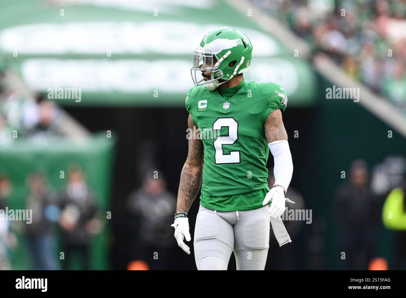 Philadelphia Eagles cornerback Darius Slay Jr. (2) looks on between ...