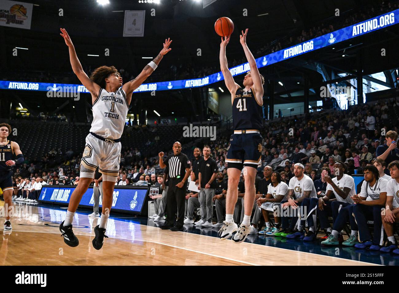 ATLANTA, GA – DECEMBER 31: Notre Dame guard Matt Allocco (41) shoots a ...