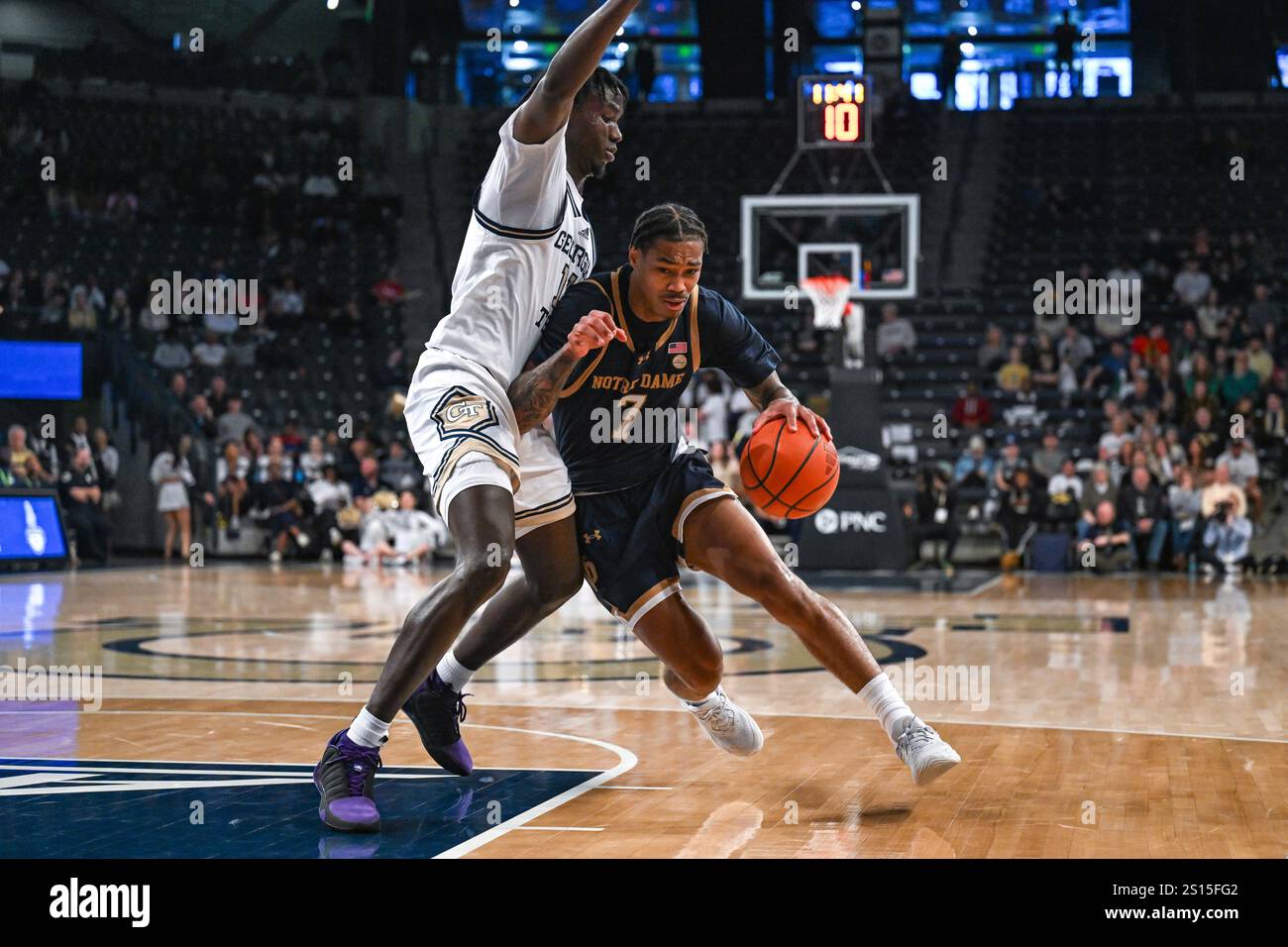 ATLANTA, GA – DECEMBER 31: Notre Dame forward Tae Davis (7) drives to ...