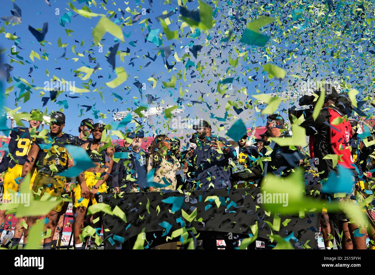 Confetti flies as Michigan celebrates after defeating Alabama to win ...