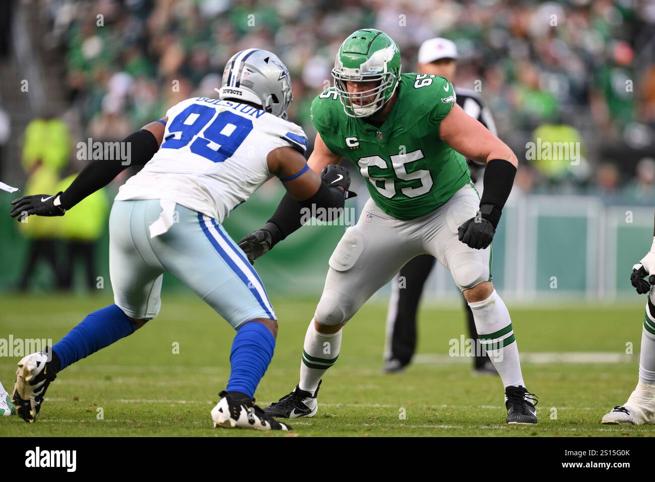 Philadelphia Eagles offensive tackle Lane Johnson (65) in action ...