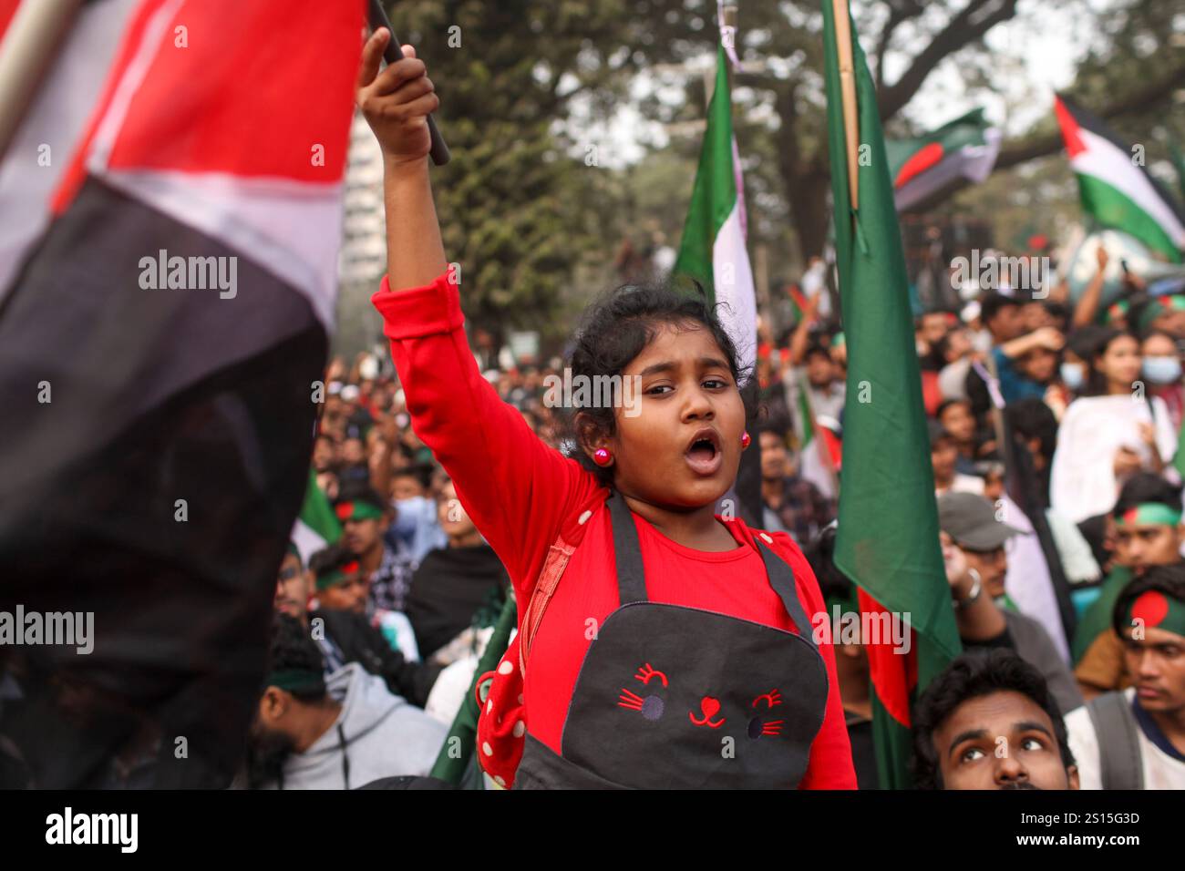 December 31, 2024, Dhaka, Dhaka, Bangladesh: A child attend the 'March for Unity' program ...