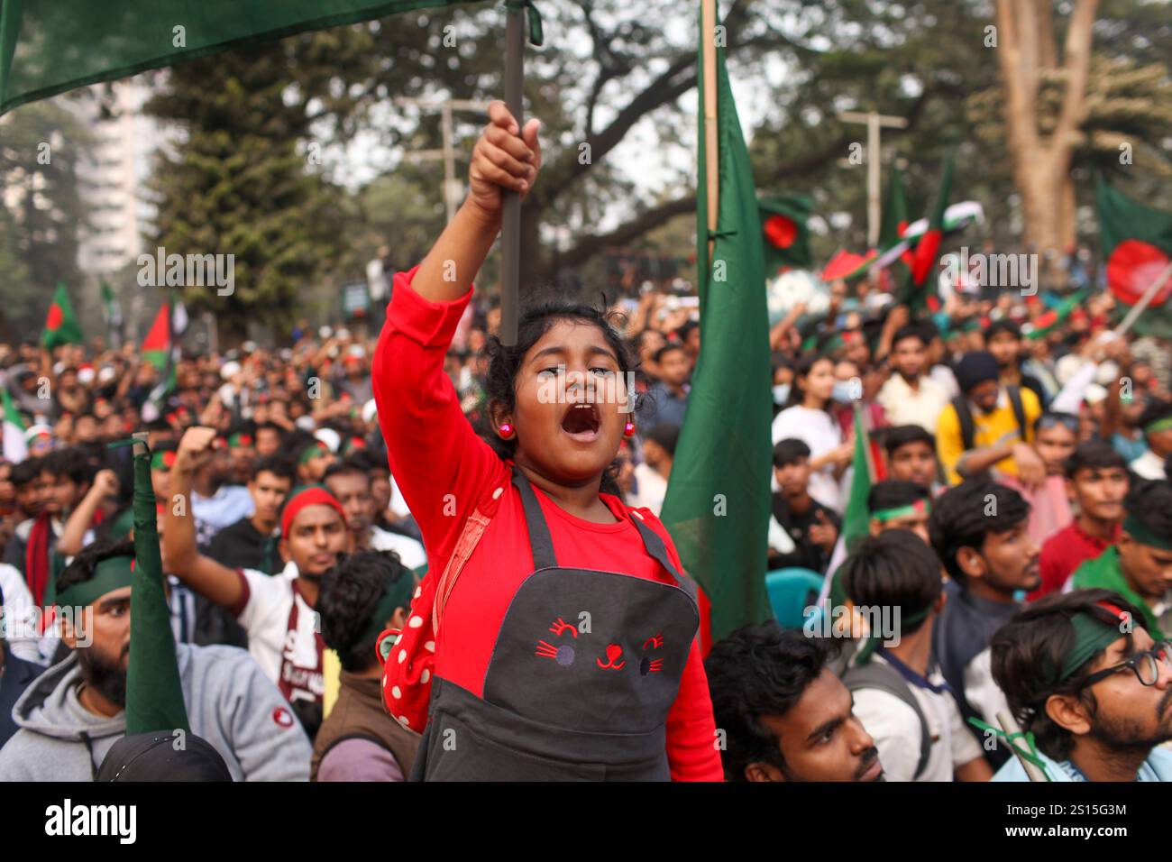 Dhaka, Dhaka, Bangladesh. 31st Dec, 2024. A child attend the 'March for Unity' program organized ...