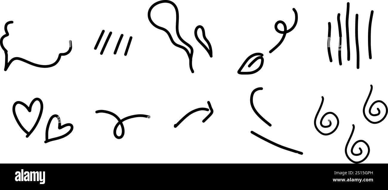 Comic Doodle Illustration Set | Minimalist Vector for Fun and Dynamic ...