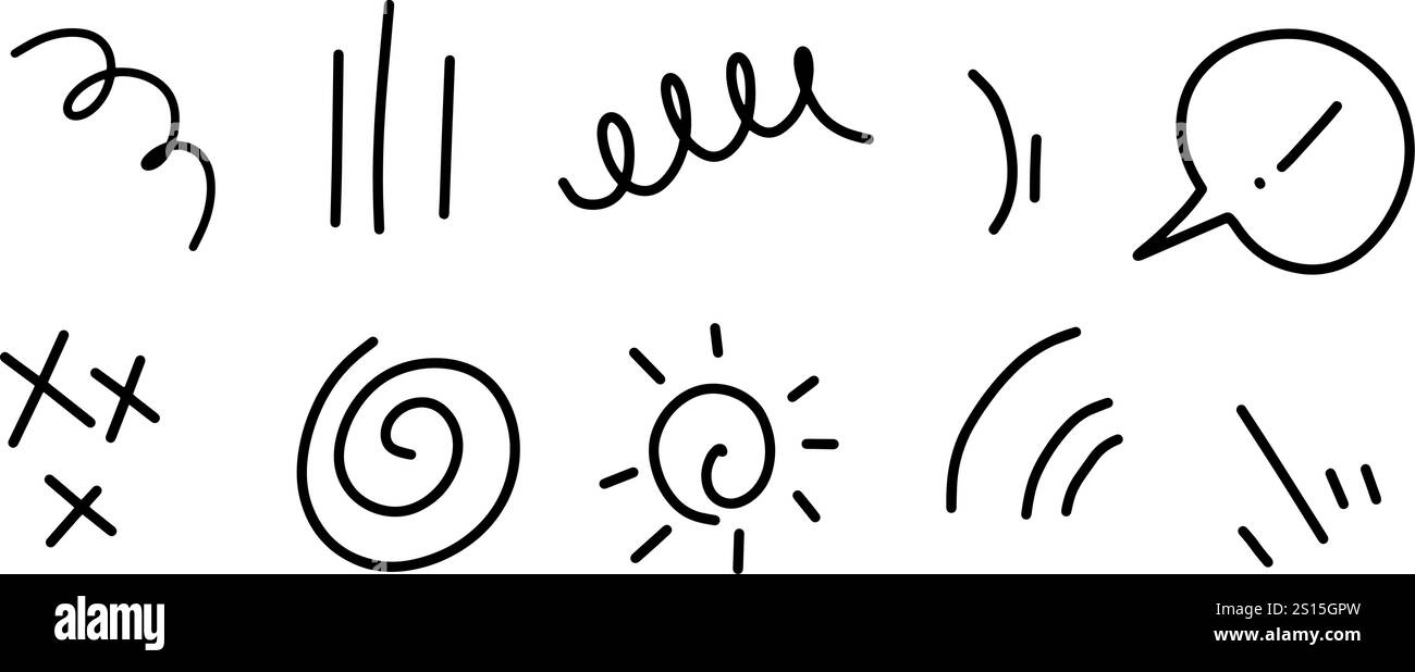 Comic Doodle Illustration Set | Minimalist Vector for Fun and Dynamic ...