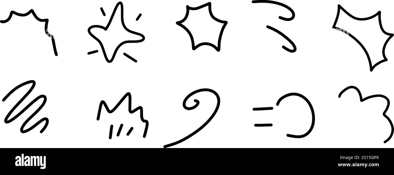 Comic Doodle Illustration Set | Minimalist Vector for Fun and Dynamic ...