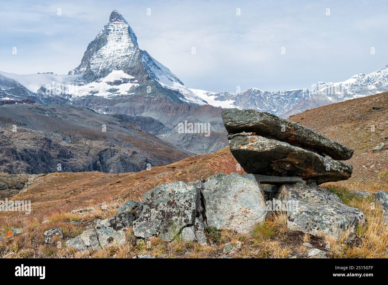 Apls scenery with the Matterhorn Mountain in the back ground and amound ...