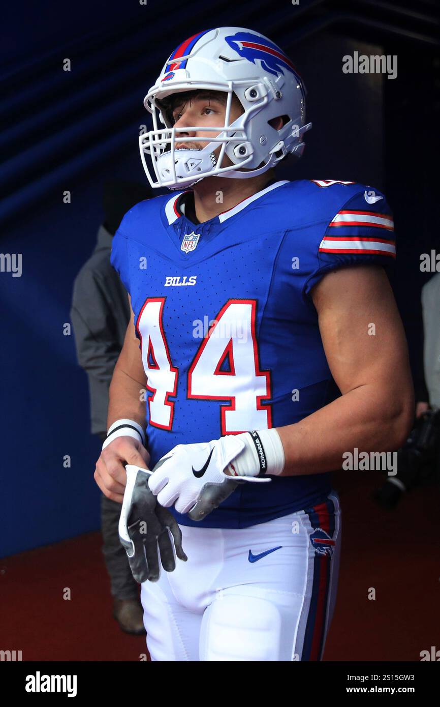 Buffalo Bills linebacker Joe Andreessen (44) walks out of the tunnel ...