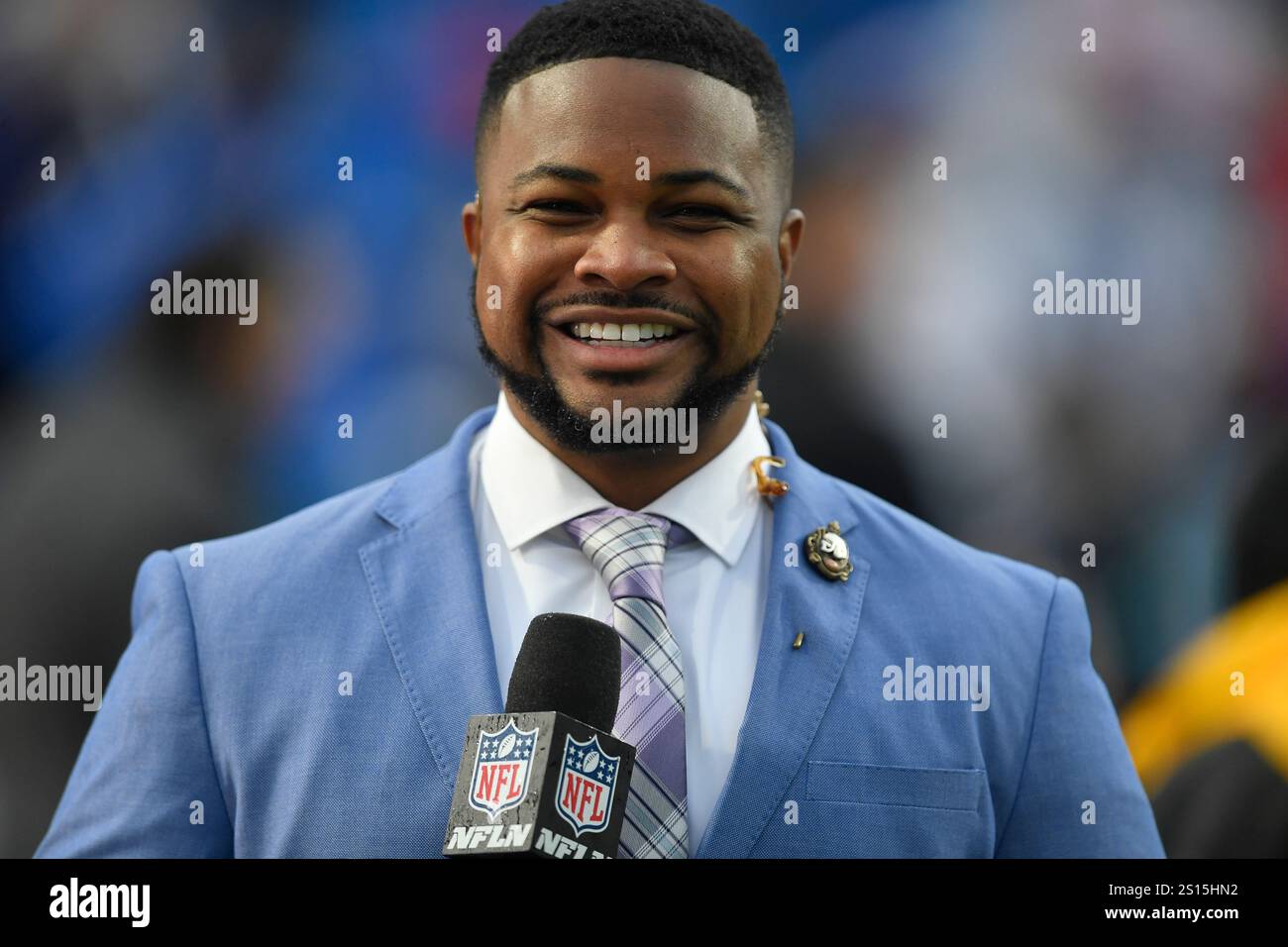 NFL Network reporter Cameron Wolfe reports from the sideline before an ...