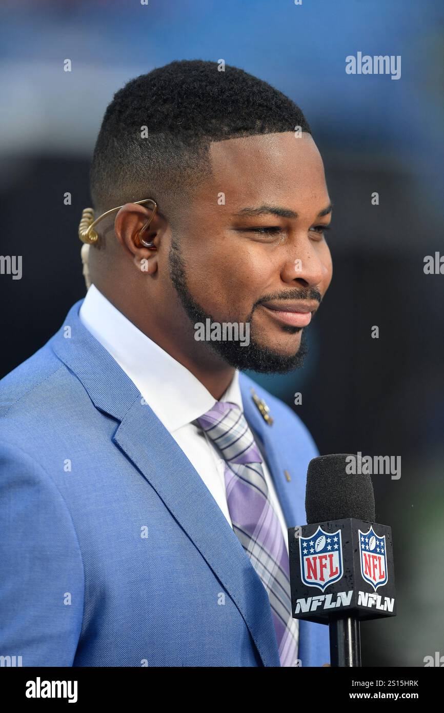 NFL Network reporter Cameron Wolfe reports from the sideline before an ...