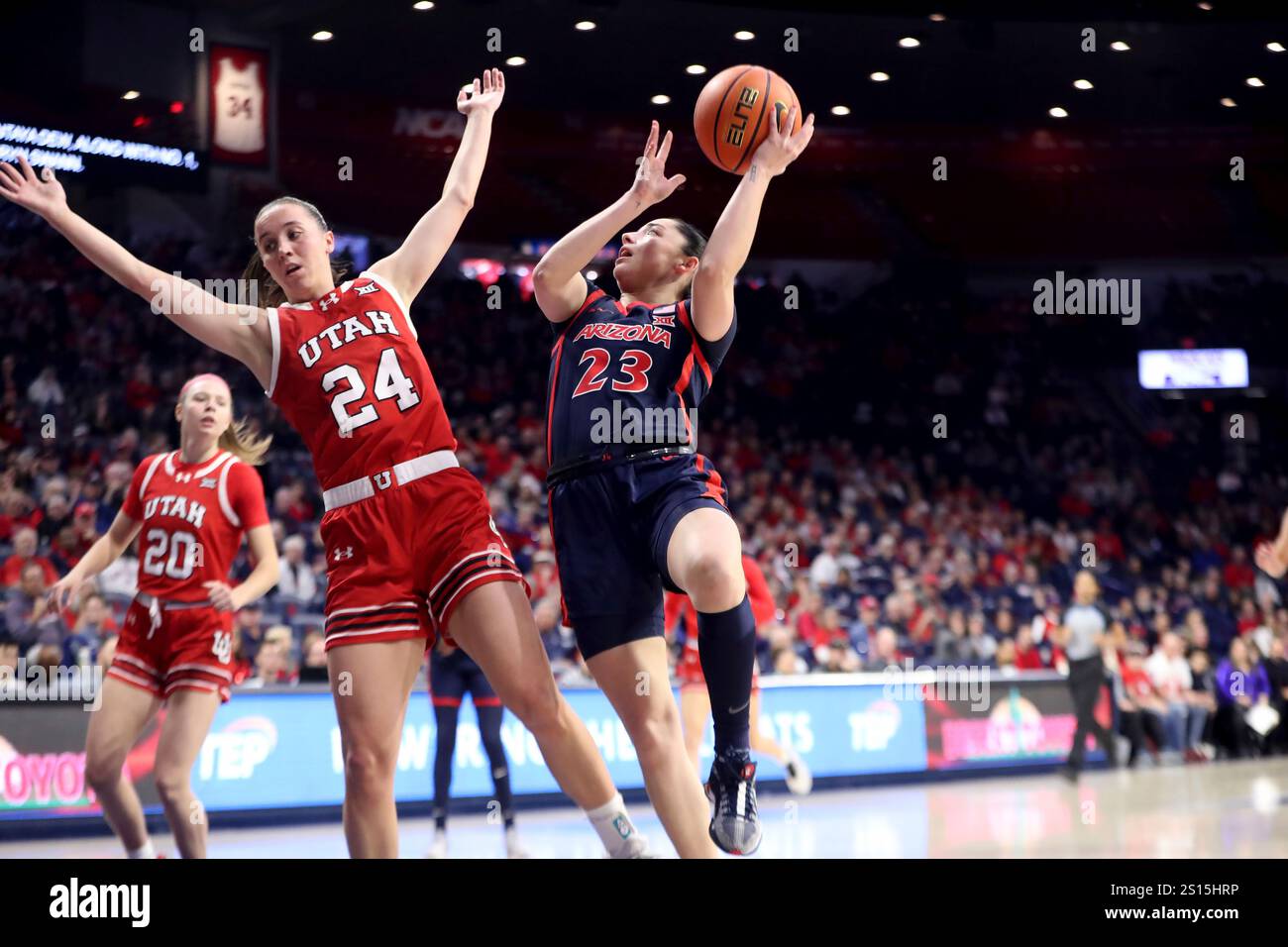 TUCSON, AZ - DECEMBER 31: Utah Utes guard Kennady McQueen #24 and ...