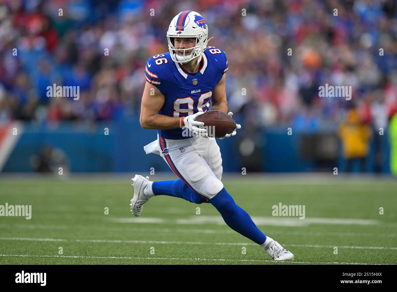 Buffalo Bills tight end Dalton Kincaid (86) runs with the ball during ...