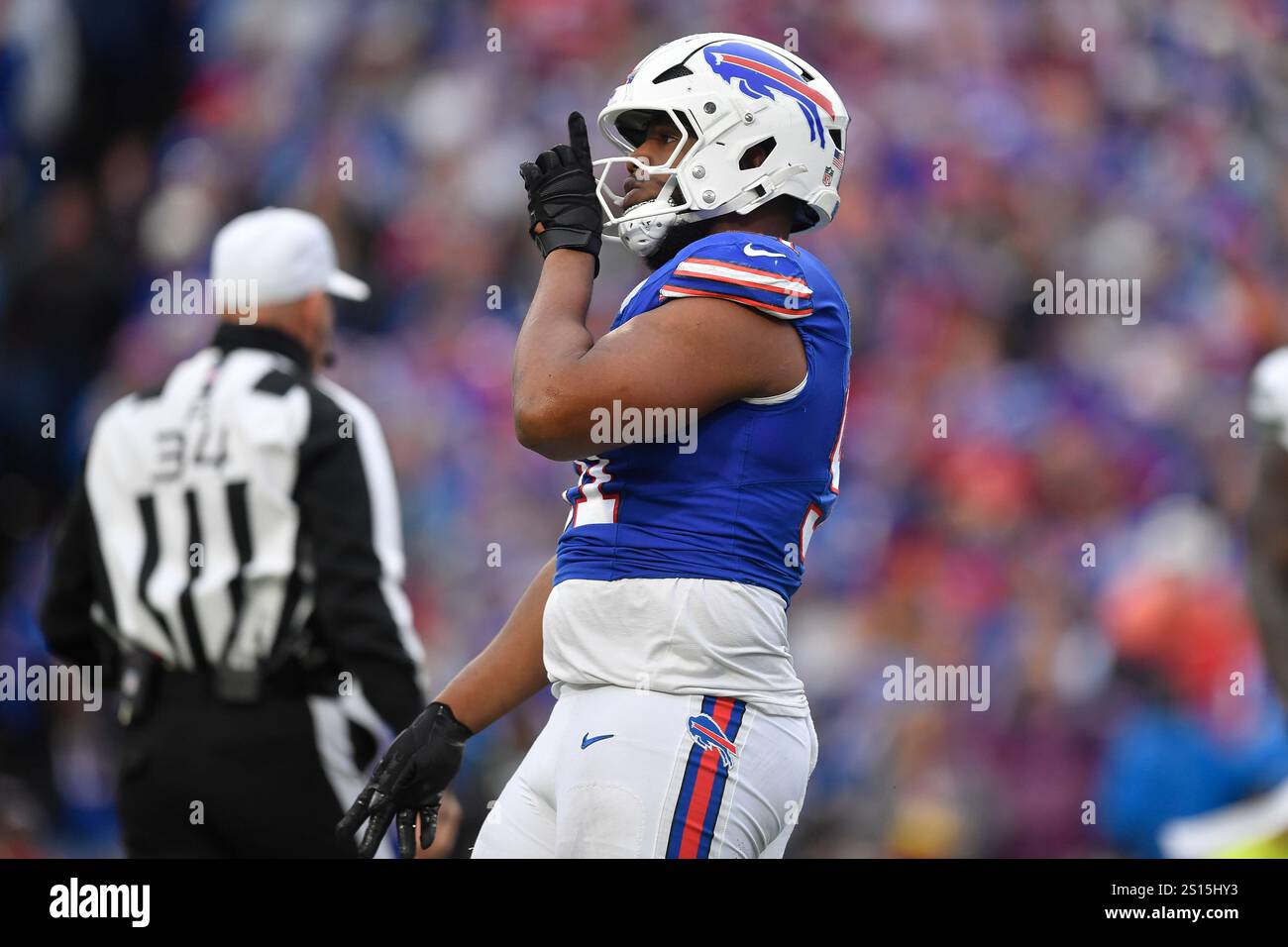 Buffalo Bills defensive tackle Ed Oliver (91) reacts during the second ...