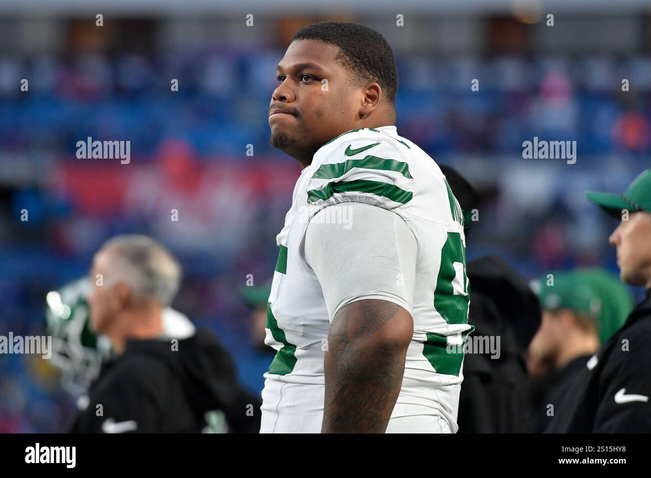 New York Jets defensive lineman Quinnen Williams (95) watches from the ...