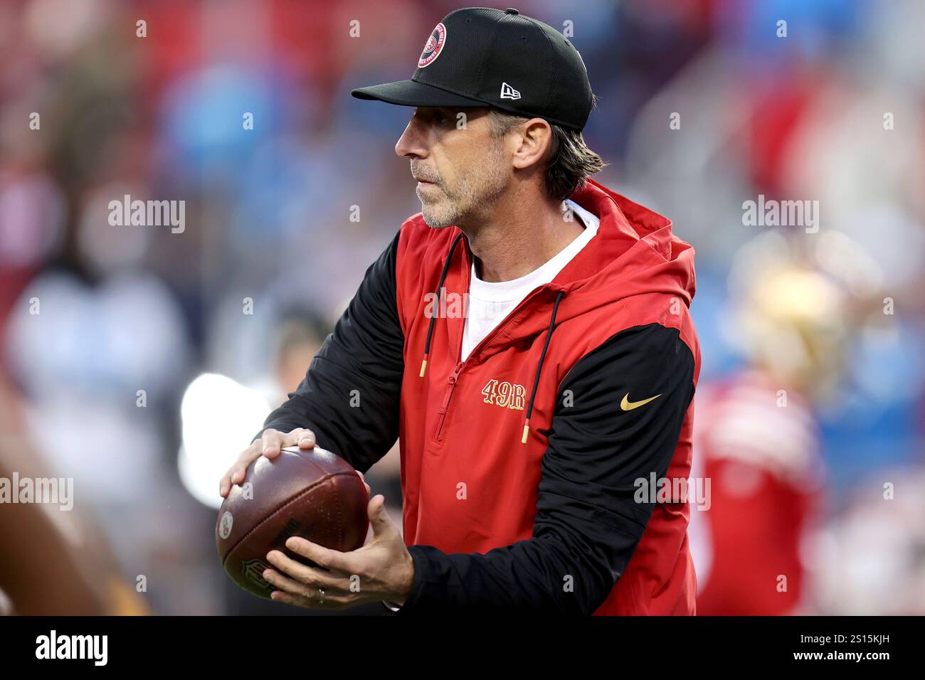 San Francisco 49ers head coach Kyle Shanahan stands on the field during ...