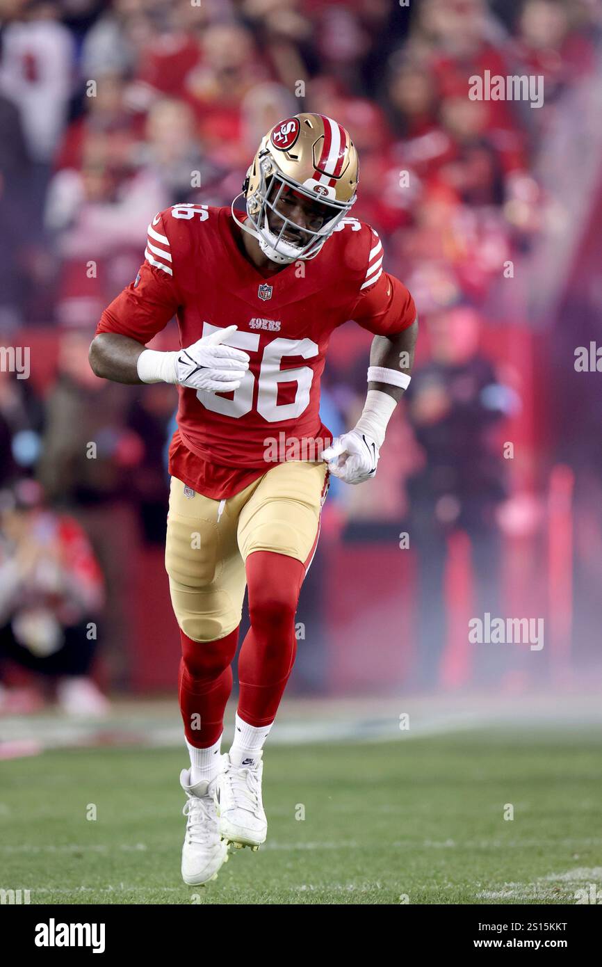San Francisco 49ers defensive end Leonard Floyd (56) runs onto the ...