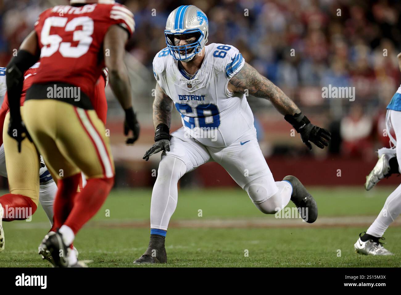 Detroit Lions offensive tackle Taylor Decker (68) blocks during an NFL ...