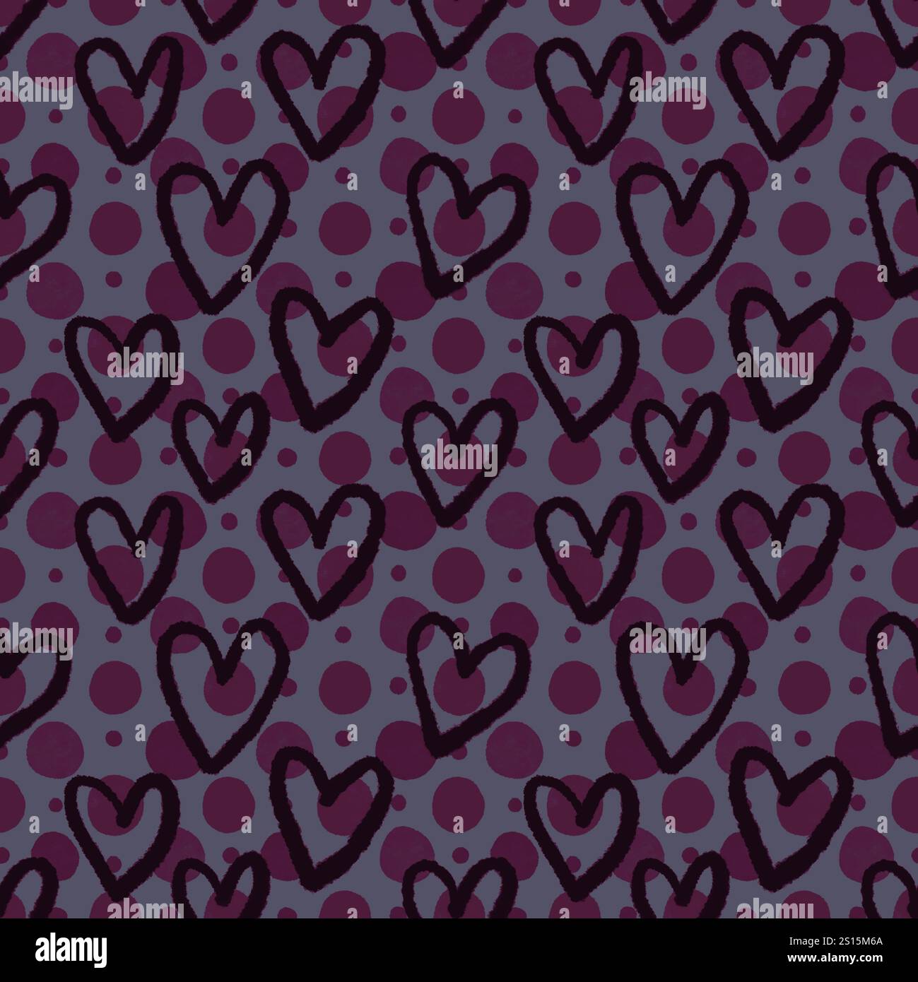 Valentine love hearts seamless 14 February pattern for wrapping paper ...