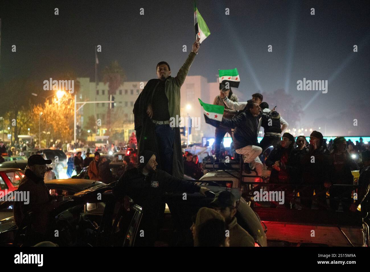 People celebrate on New Year's Eve at Umayyad Square in Damascus, Syria ...