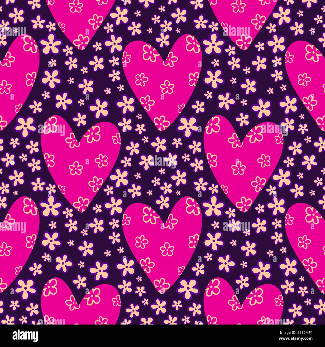 Valentine love hearts seamless 14 February pattern for wrapping paper ...