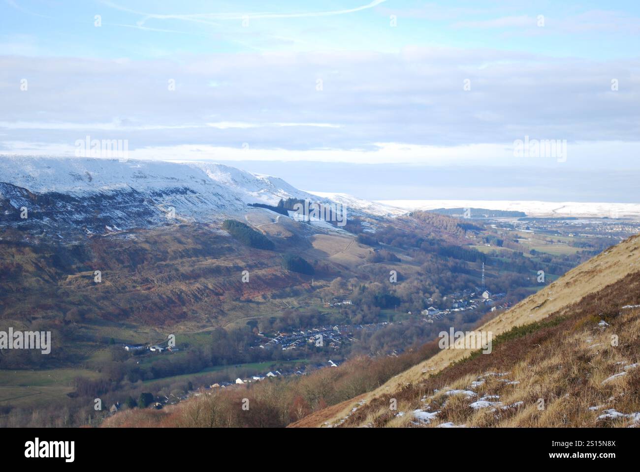 Looking towards Blaina from Coed Castellau, Abertillery Stock Photo - Alamy