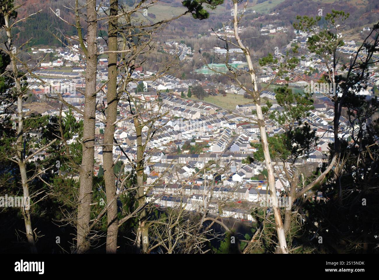 View of Abertillery from Arail Mountain Stock Photo - Alamy