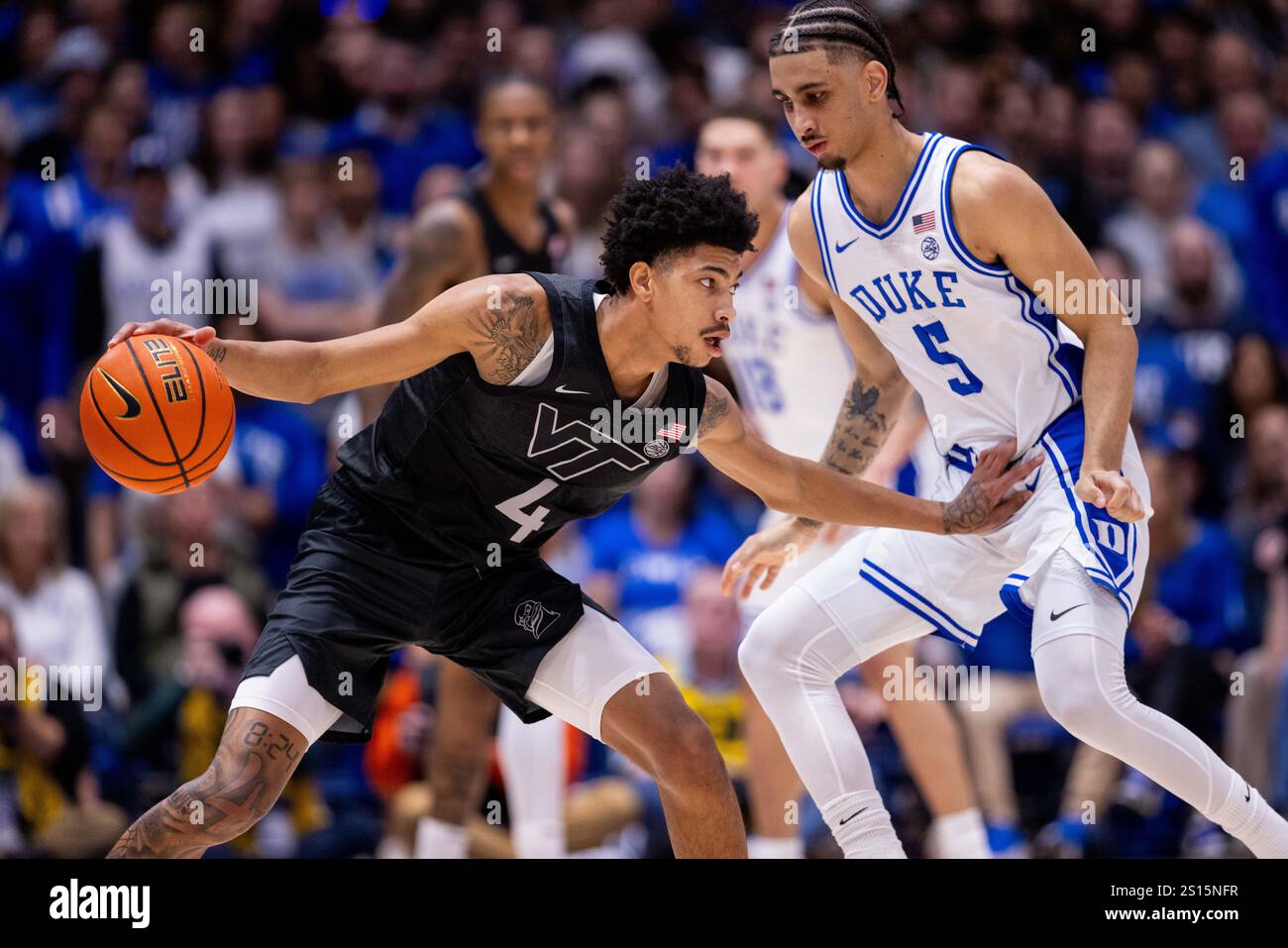 December 31, 2024: Virginia Tech guard Rodney Brown Jr. (4) works ...