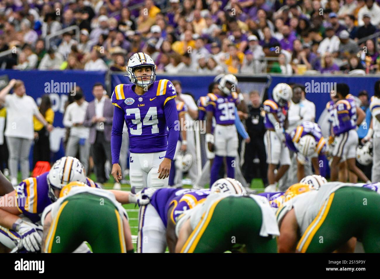 HOUSTON, TX - DECEMBER 31: LSU Tigers place kicker Damian Ramos (34 ...