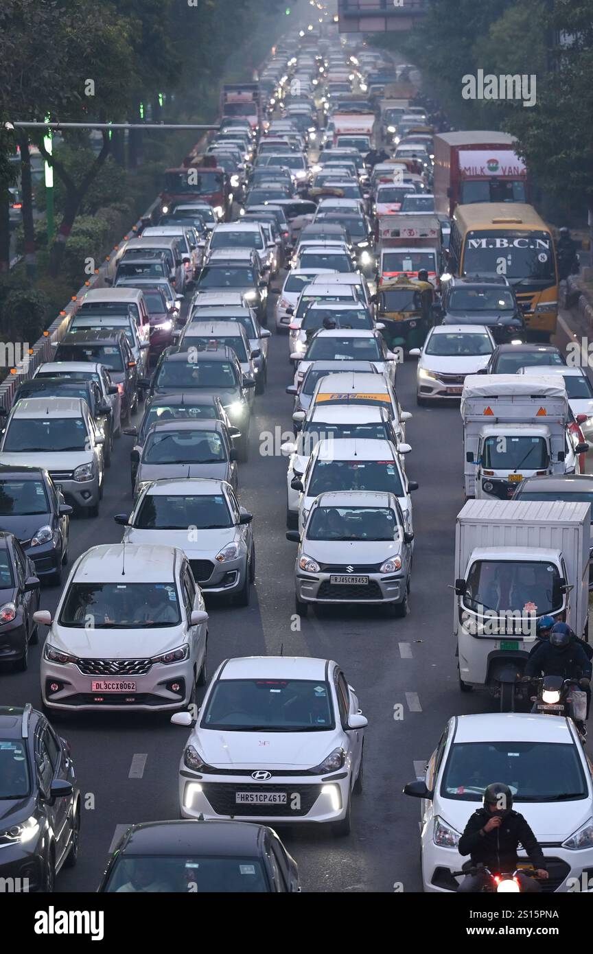 NOIDA, INDIA - DECEMBER 31: A view of traffic jam at Noida-Greater ...